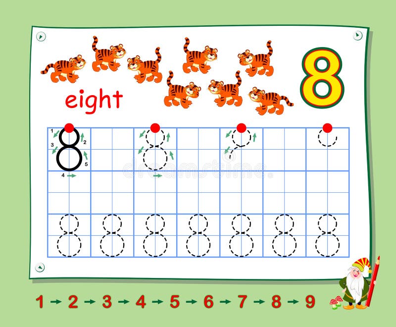 Mathematical Education for Little Children. Learn Write Numbers ...