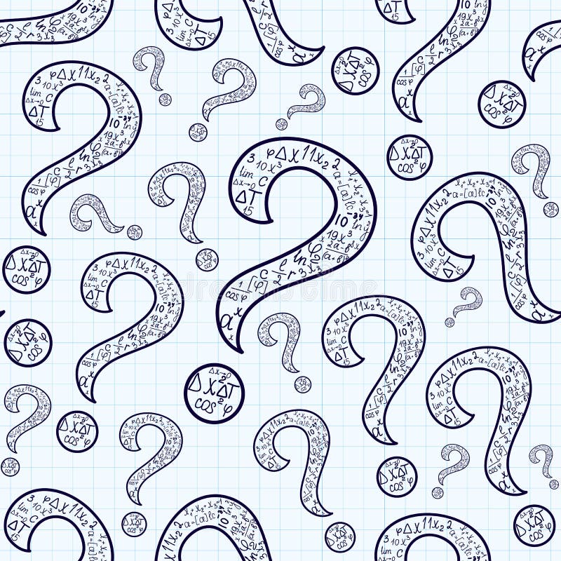 Mathematical Educational Vector Seamless Pattern with Question Signs ...