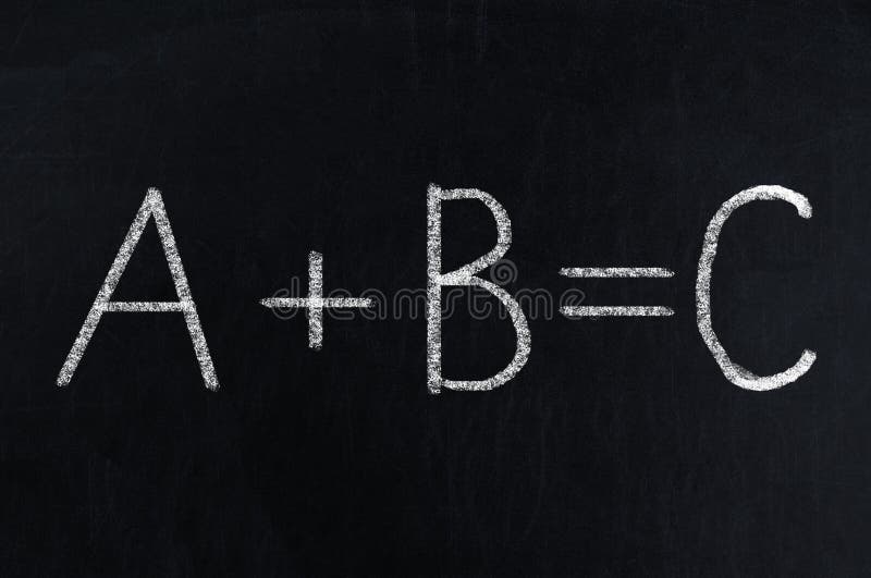 Mathematical Equation with Letters on Chalkboard, Blackboard Texture ...
