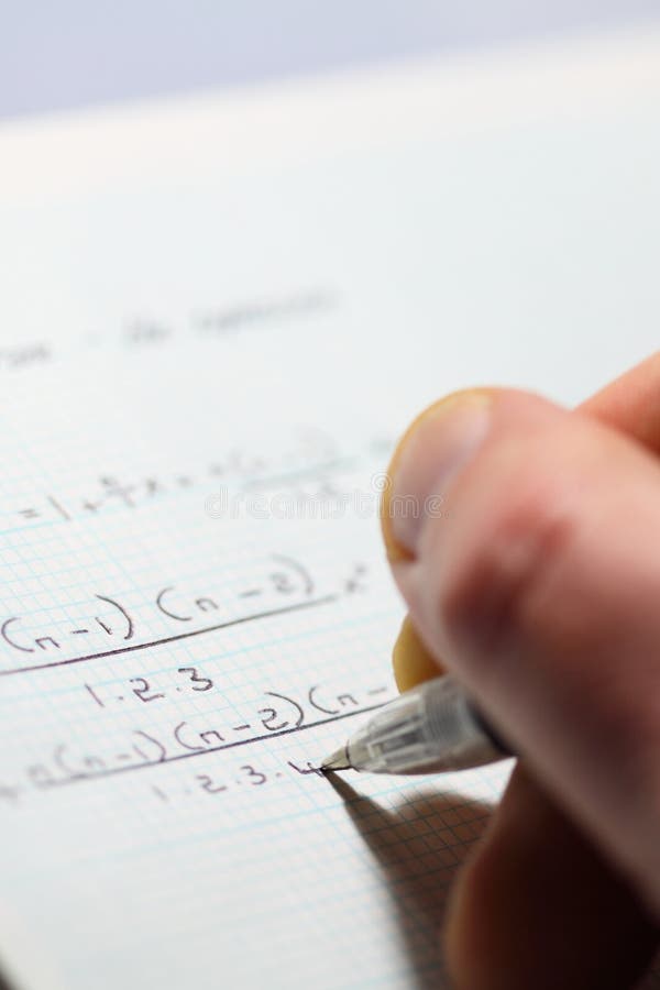 Mathematical Equation Man Writing C Stock Image - Image of calculate ...