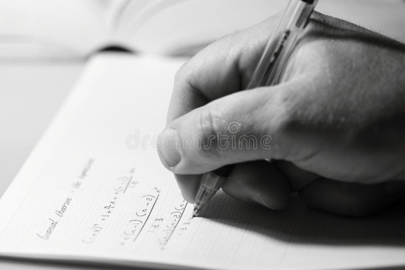 Mathematical Equation Man Writing a Stock Image - Image of calculate ...