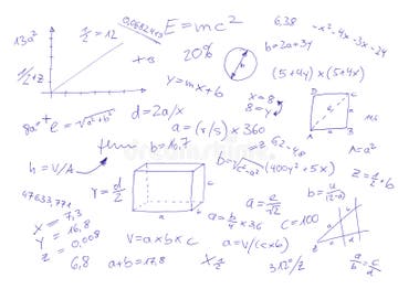 Mathematical Equations stock illustration. Illustration of handwritten ...