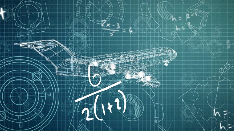 Mathematical Equations Against 3D Airplane Model Stock Video - Video of ...