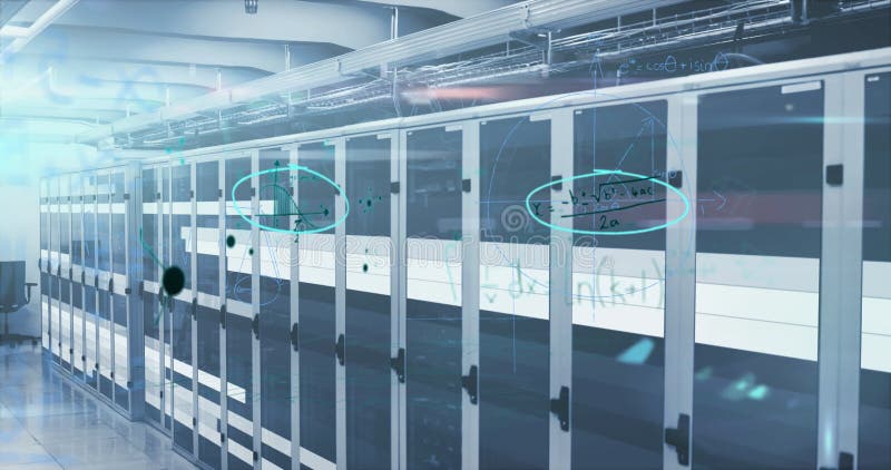 Mathematical Equations Against Empty Server Room Stock Footage - Video ...