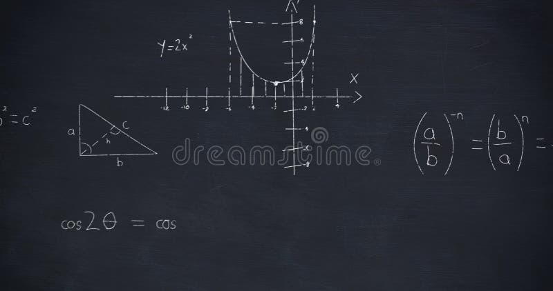 Mathematical Equations on Chalkboard Stock Video - Video of class ...