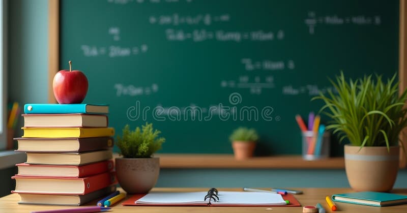 School Chalkboard Bus Calculator Alarm Science Stock Photos - Free ...