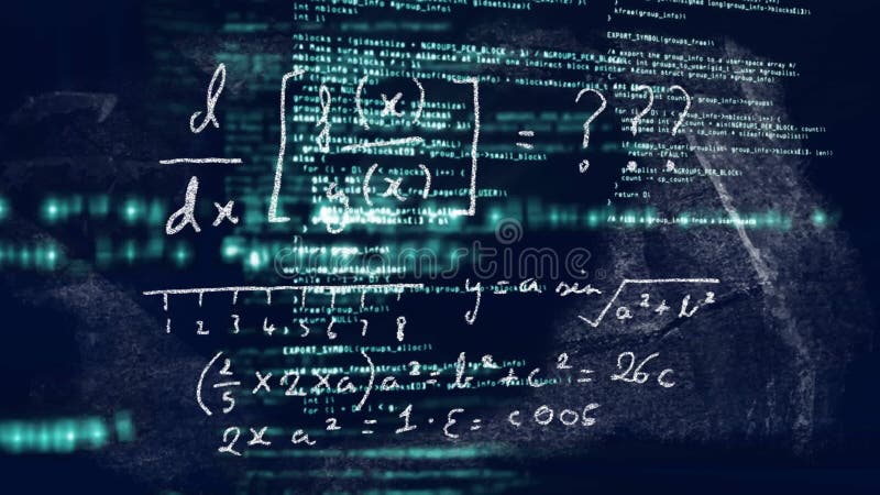 Mathematical Equations and Coding Animation Over Digital Data Background Stock Video - Video of ...