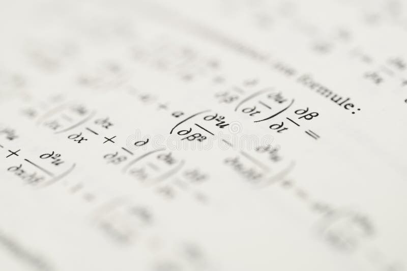 Mathematical Equations and Derivatives on a White Page Stock Image ... Mathematical Equations and Derivatives on a White Page Stock Image ...