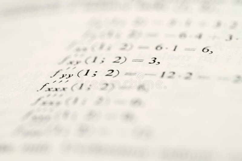 Mathematical Equations and Derivatives on White Paper Background Stock Image - Image of black ...