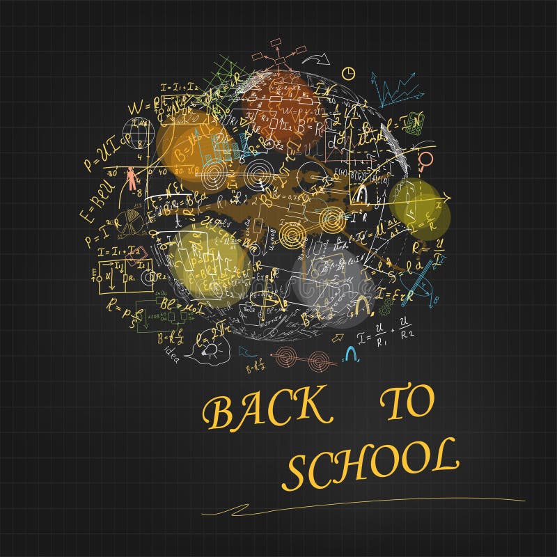 Mathematical Equations and Formulas in Circle Frame Stock Vector ...