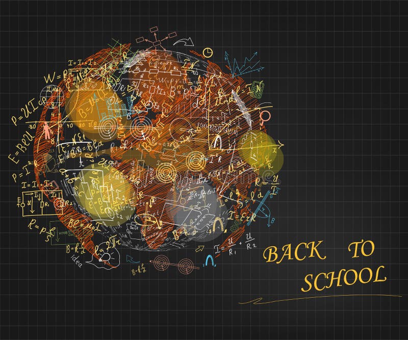 Mathematical Equations and Formulas in Circle Frame Stock Vector ...