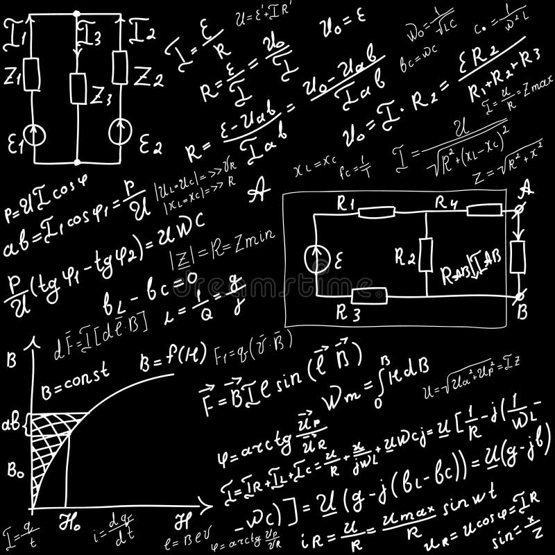 Mathematical Equations and Formulas Stock Vector - Illustration of ...