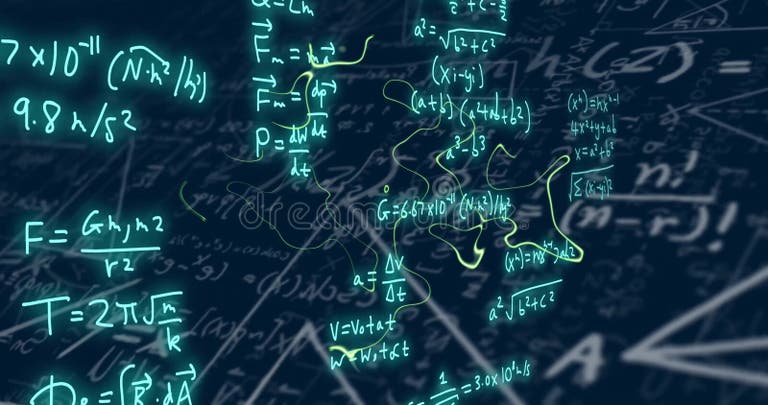 Mathematical Equations and Formulas Image Over Abstract Background ...