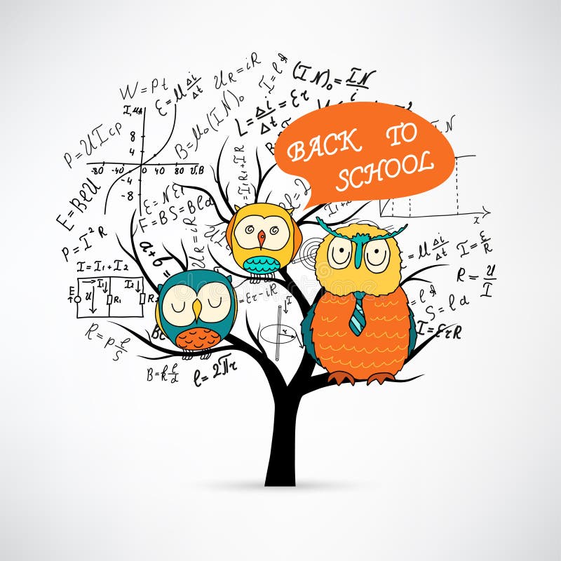 Mathematical Equations and Formulas on the School Board. Stock Vector ...