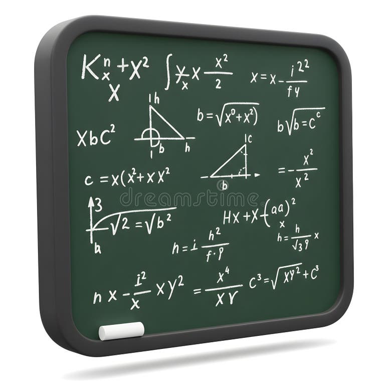 Mathematical Equations on a Green Chalkboard: a 3D Render of Complex ...