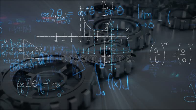 Mathematical Equations Over Animate Gears. Stock Video - Video of ...