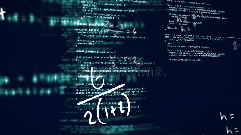 Mathematical Equations and Programming Code Animation Over Dark Background Stock Footage - Video ...
