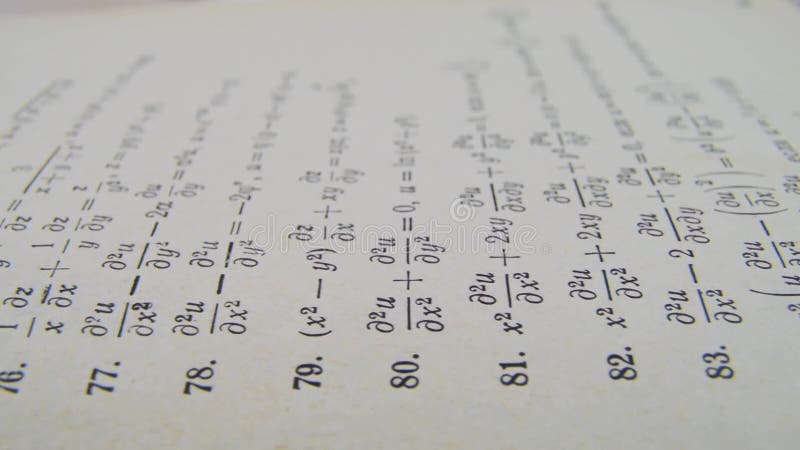 Mathematical Equations Tasks Formulas Printed on Old Paper Camera Slide ...
