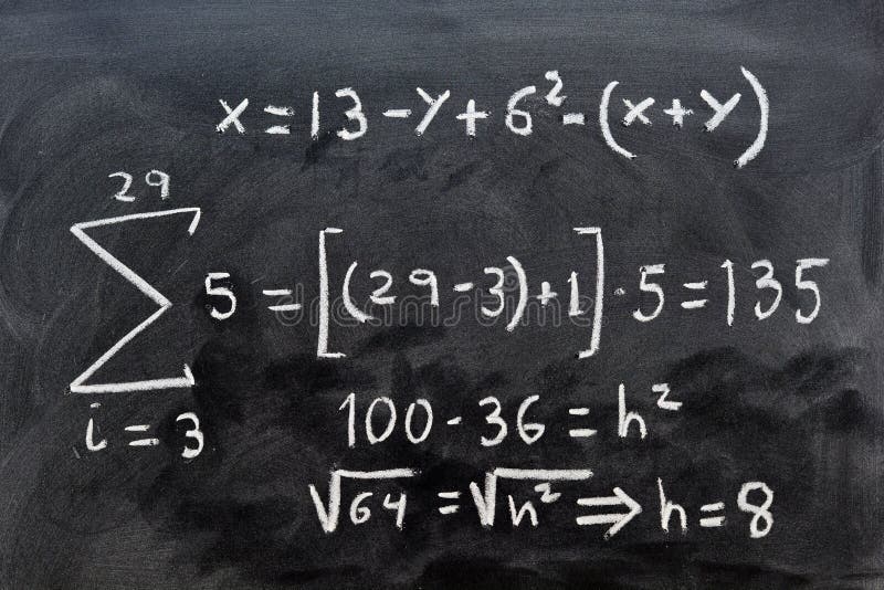 Mathematical Equations Written On A Blackboard Stock Image Image Of