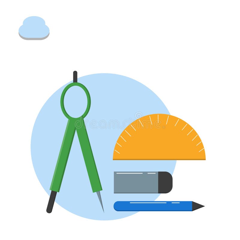 Compass with Pencil for Geometry Icon. Vector Illustration of a Compass ...