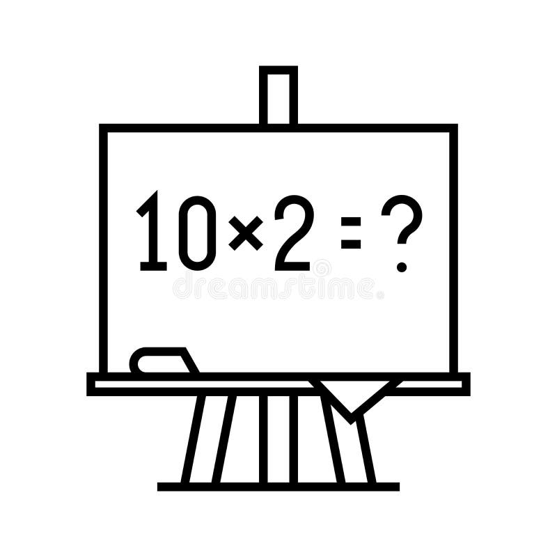 Mathematical Example Line Icon, Concept Sign, Outline Vector ...