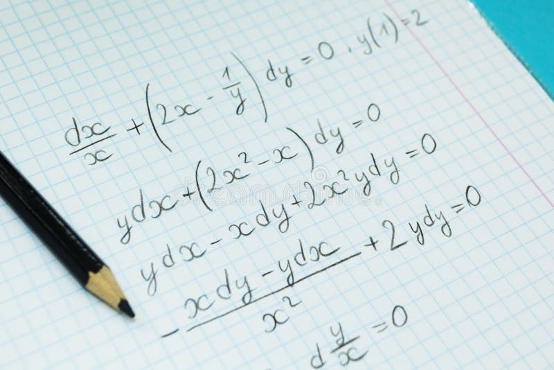 Mathematical Examples in the Notebook, Calculations Stock Photo - Image ...