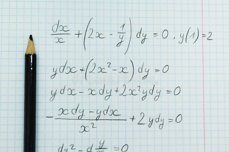 Mathematical Examples in the Notebook, Calculations Stock Photo - Image ...