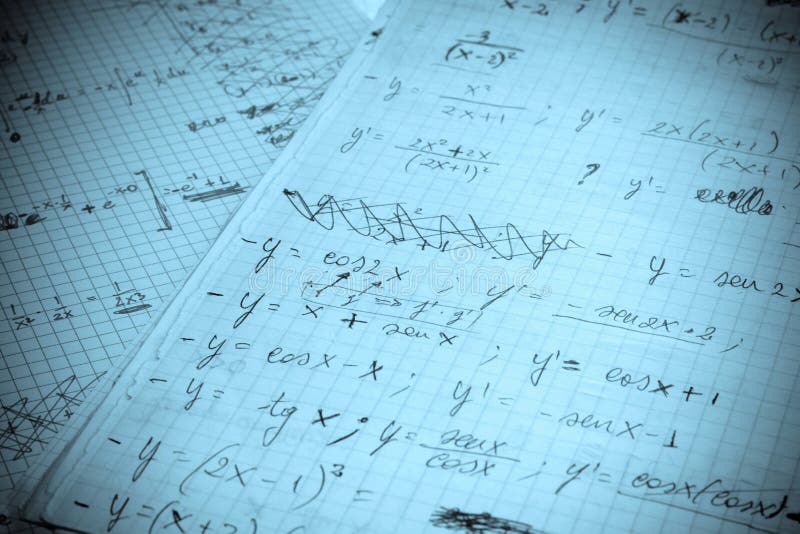 Mathematical Exercise Written on a White Paper Stock Image - Image of ...