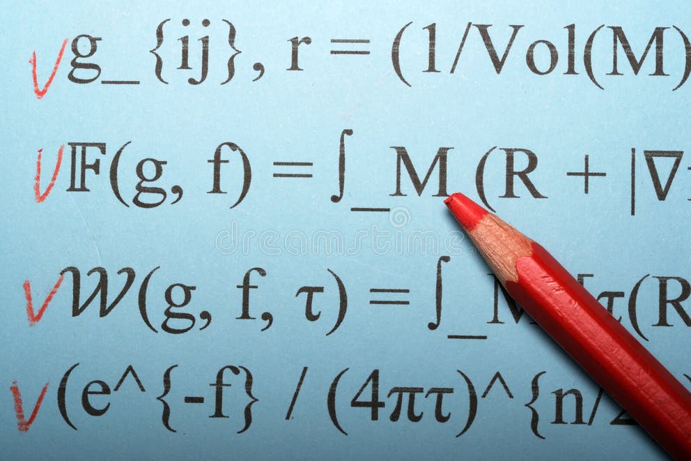 Mathematical Exploration with Red Pencil on Blue Worksheet during Study ...