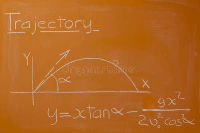 Mathematical Formula Trajectory Stock Image - Image of science, chalk ...