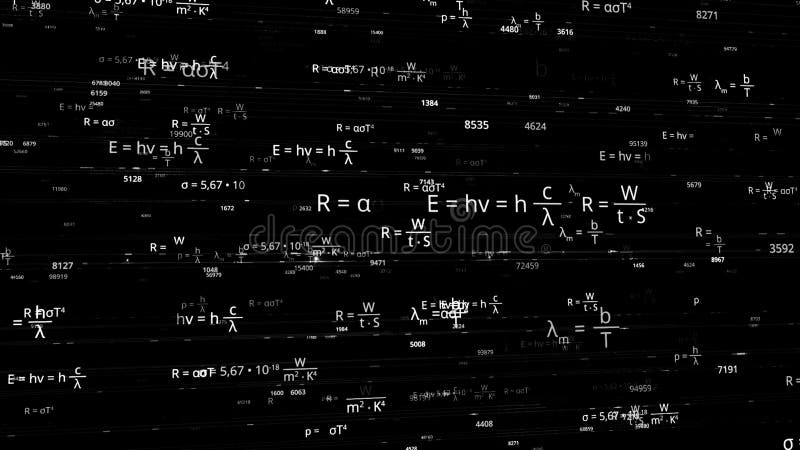 Mathematical Formulas on Black Background. Animation. Mathematical ...