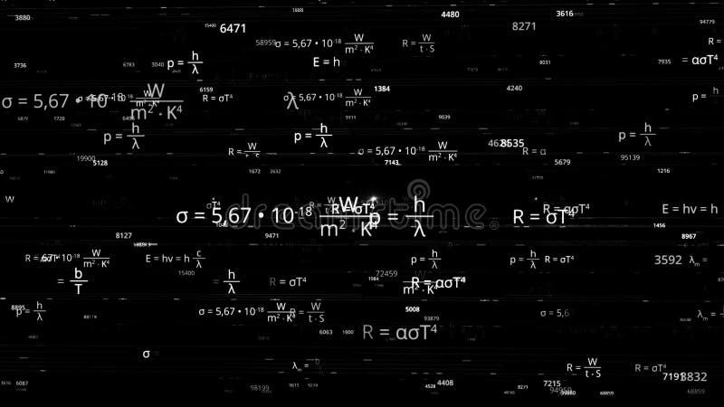 Mathematical Formulas on Black Background. Animation. Mathematical ...