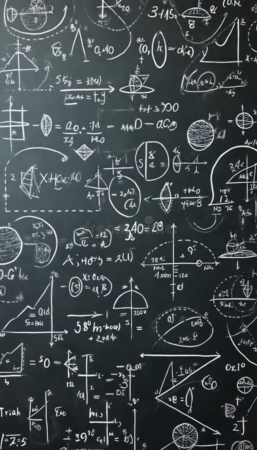 Mathematical Formulas on Chalkboard Stock Photo - Image of geometry ...