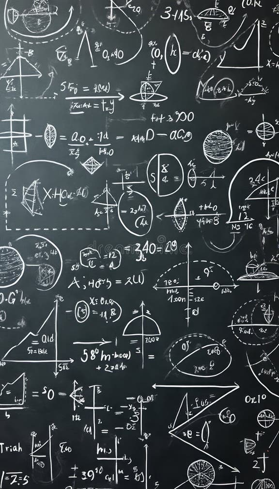 Mathematical Formulas on Chalkboard Stock Photo - Image of geometry ...