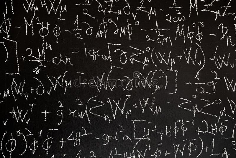 Mathematical Formulas on Dark Black Chalk Board Stock Photo - Image of ...