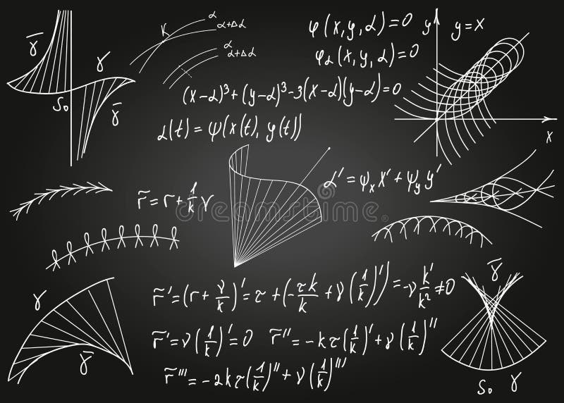 Formulas Drawn Black Chalkboard Stock Illustrations – 91 Formulas Drawn ...