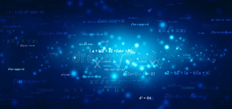 Mathematical Formulas Floating on Technology Background, Education and ...