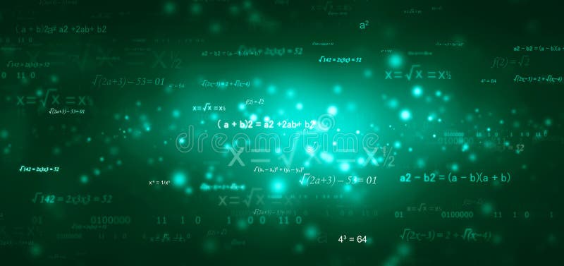 Mathematical Formulas Floating on Technology Background, Education and ...