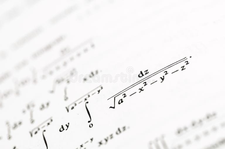 Mathematical Formulas and Integrals on White Paper Highlighting ...
