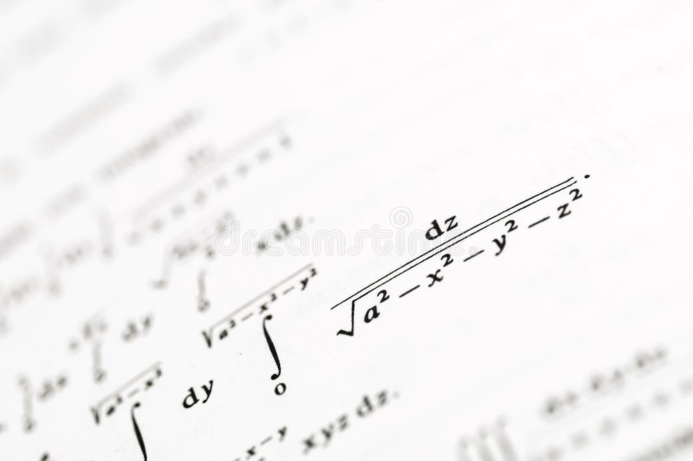 Mathematical Formulas and Integrals on White Paper Highlighting ...