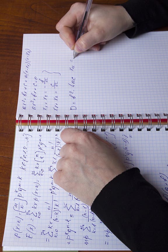 Mathematical Formulas in a Notebook Stock Photo - Image of professor ...