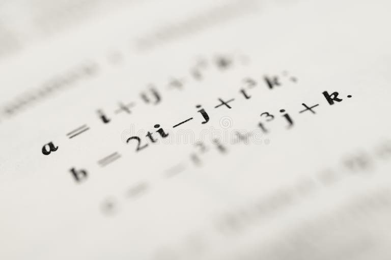Mathematical Formulas and Vector Calculations: Close-Up of ...