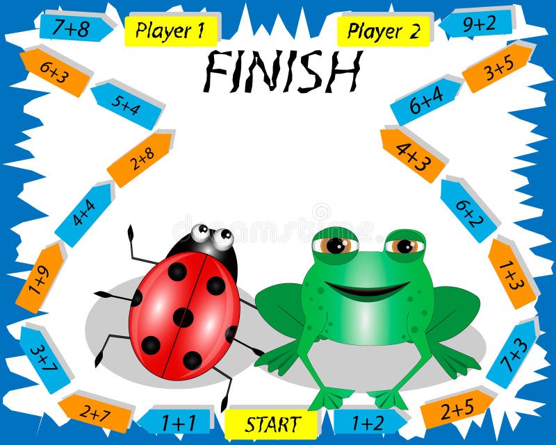 Mathematical Game with Ladybug and Frog. Educational Games for Kids ...