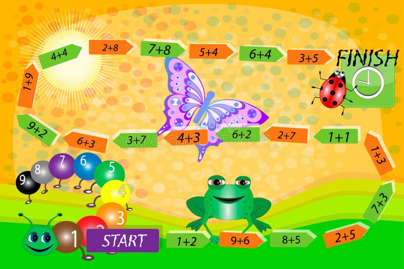 Mathematical Game. Math for Children Stock Vector - Illustration of ...