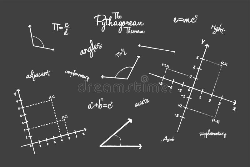Mathematical Geometry Signs Stock Vector - Illustration of board ...