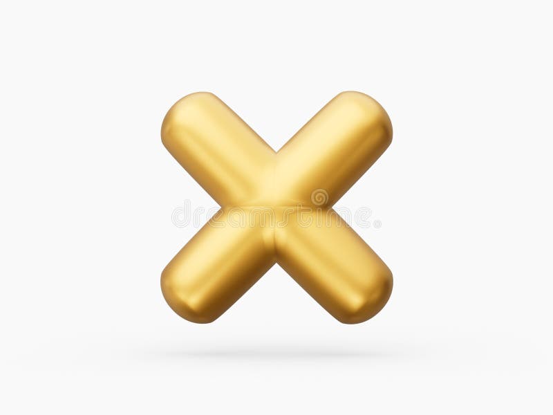 Mathematical Gold Multiple Symbols 3d Style. Isolated Objects on White ...