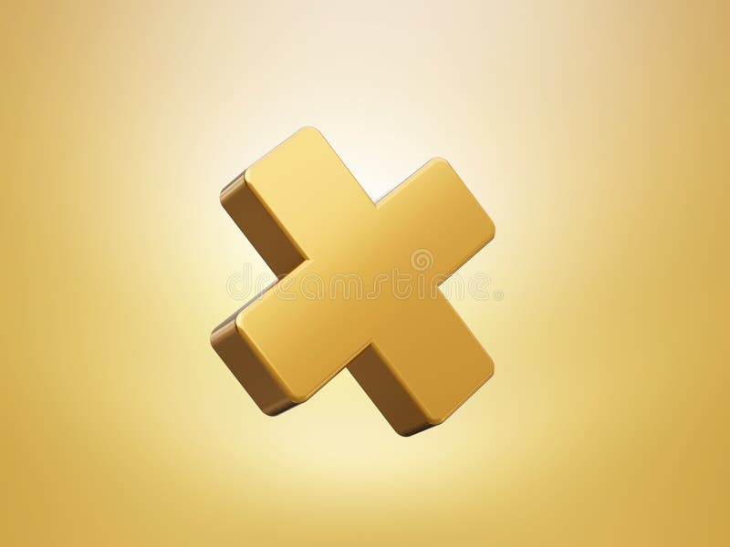 Mathematical Gold Multiple Symbols 3d Style. Isolated Objects on White ...