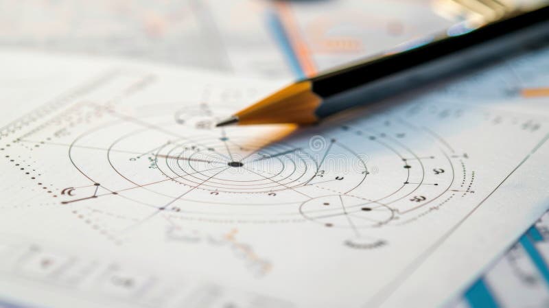 Mathematical Graph Analysis with Pencil on Paper Stock Illustration ...