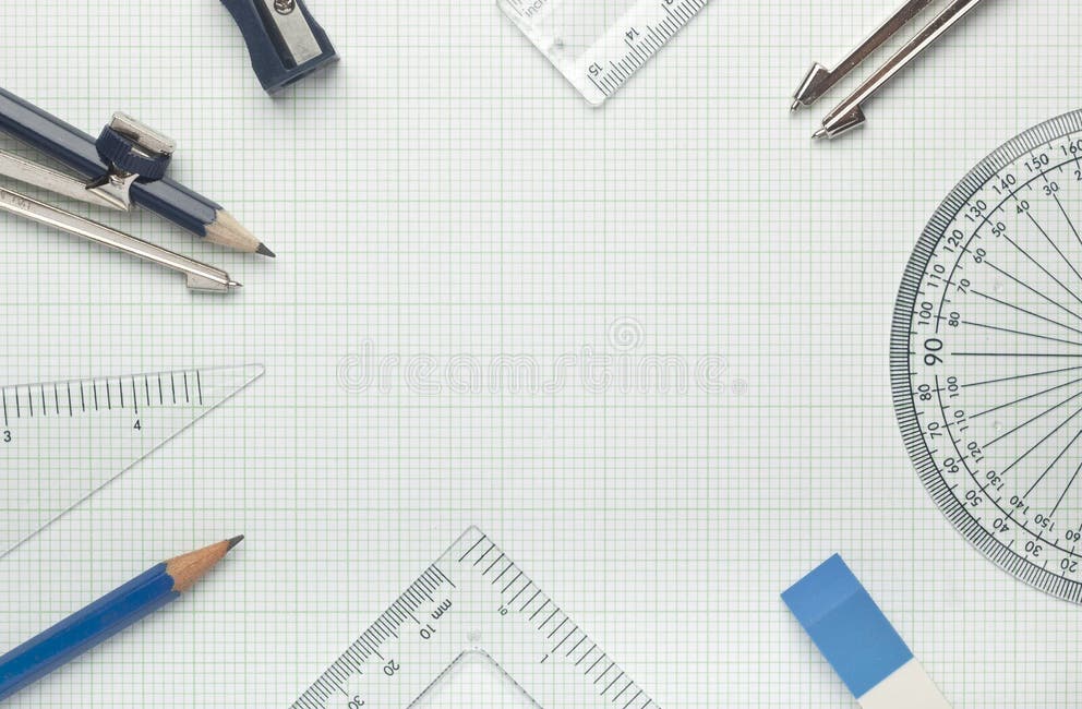 Mathematical Instruments on Graph Paper Stock Photo - Image of graph ...