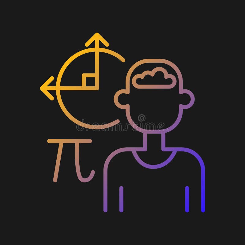 Mathematical Intelligence Gradient Vector Icon for Dark Theme Stock ...